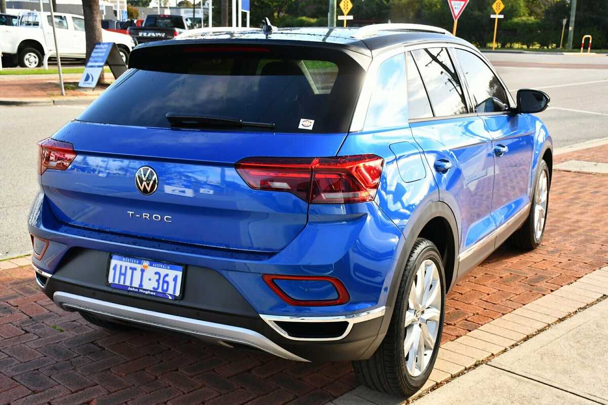 SOLD 2022 Volkswagen T-ROC 110TSI Style in Ravenna Blue & Black | Used ...