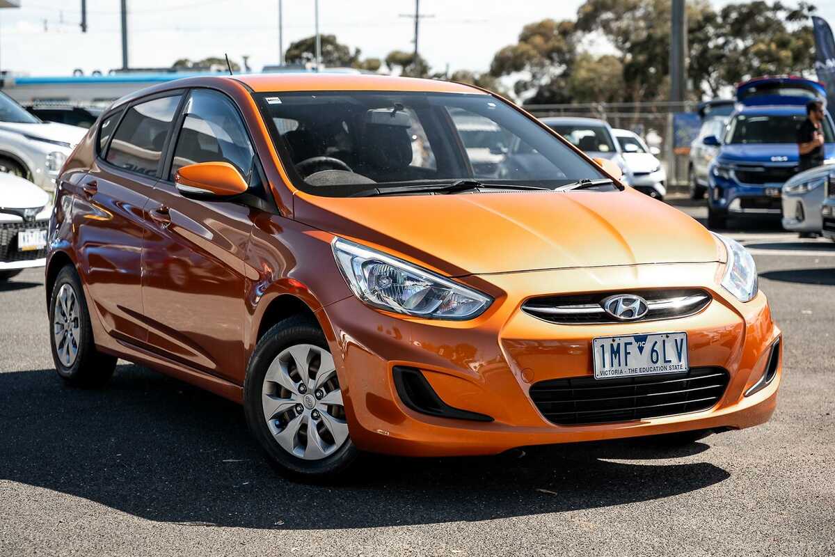 SOLD 2016 Hyundai Accent Active in Orange Used Hatch Cranbourne VIC